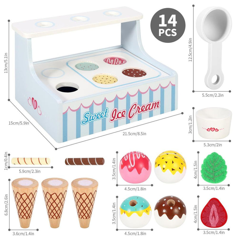 Wooden Mini Ice Cream Shop Toy – The Little Baby Brand